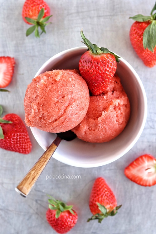 Nieve de fresa y mango receta de sorbete de fruta de temporada